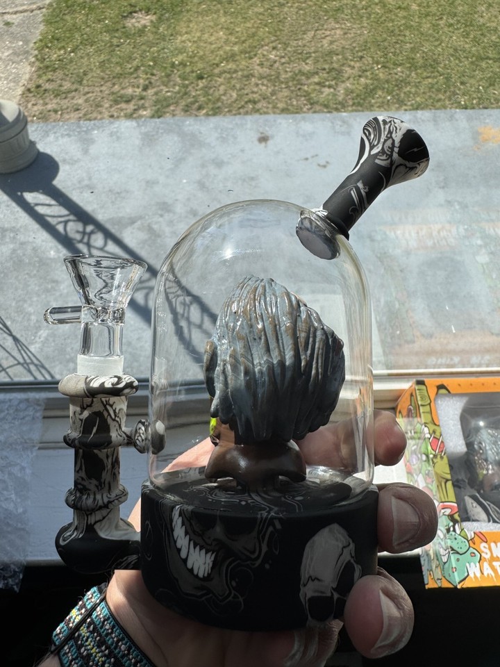 Bong Zombie Face Skull Glass Bong Hookah Smoking Water Pipe Bong ...