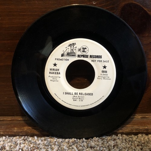 Miriam Makeba PROMO Reprise 45 Vinyl I Shall Be Released Dylan Cover ...
