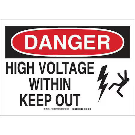 BRADY 87667 Danger Sign, 7 in Height, 10 in Width, Fiberglass ...