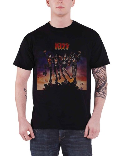 KISS T Shirt Destroyer Album Cover Band Logo new Official Mens Black S ...