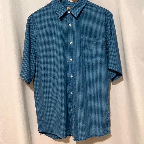 Ocean Pacific OP Shirt Mens Large Blue Checks Casual Button Down Camp ...