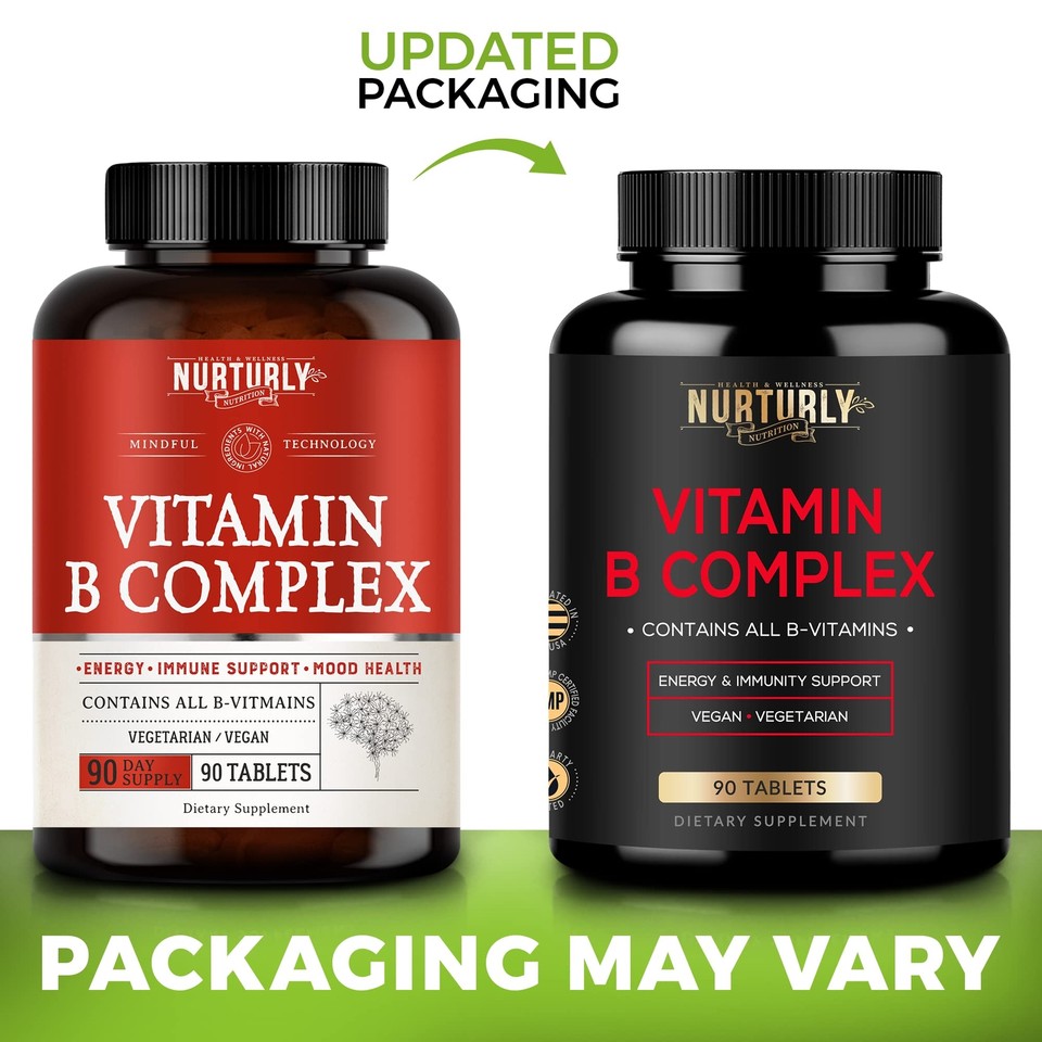 VITAMIN B COMPLEX B1 B2 B3 B5 B6 B7 B9 B12 Biotin Immunity 90ct 2 Pack ...
