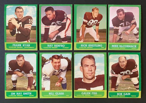 Cleveland Browns 1963 Topps Team Lot (8 Cards) Frank Ryan Ray Renfro ...