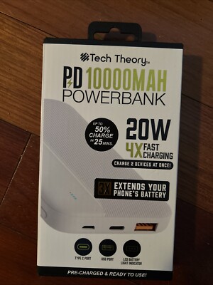 New NIB Tech Theory Power Bank 10000 Mah - White $36 | eBay