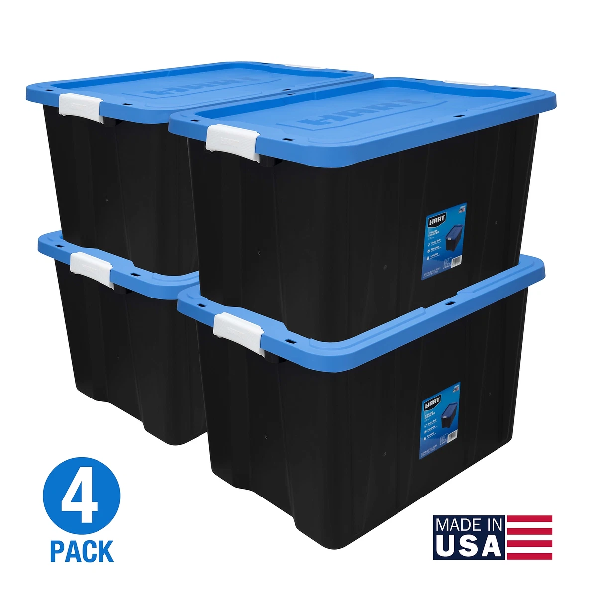 HART 27 Gallon Heavy Duty Latching Plastic Storage Bin, 59% OFF