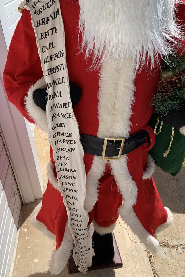 Vintage Life Size 5 Ft Traditional Santa Claus Figure w/ Good Boys ...