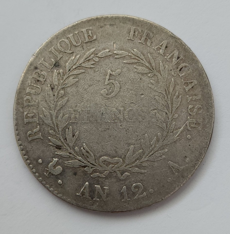 FRANCE Silver Coin 5 FRANCS 1803 A AN 12 Napoleon Consul F+/F | eBay