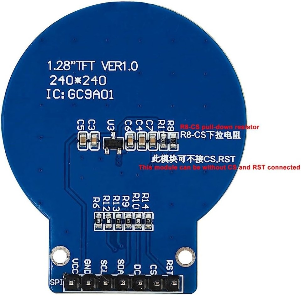 3PCS Round TFT LCD Display Module Screen 1.28 Inch 240x240 GC9A01 ...