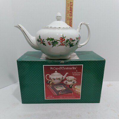 Vtg “A Cup of Christmas Tea” Teapot Tom Hegg Original Box CT100 Hanson ...