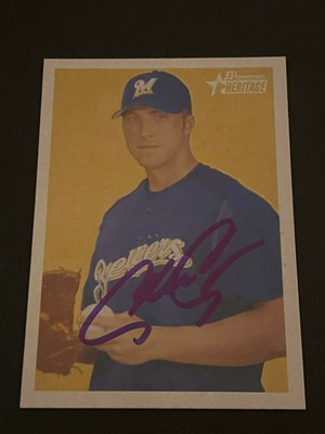 Chris Capuano Signed 2006 Bowman Heritage Baseball Card Auto Brewers ...
