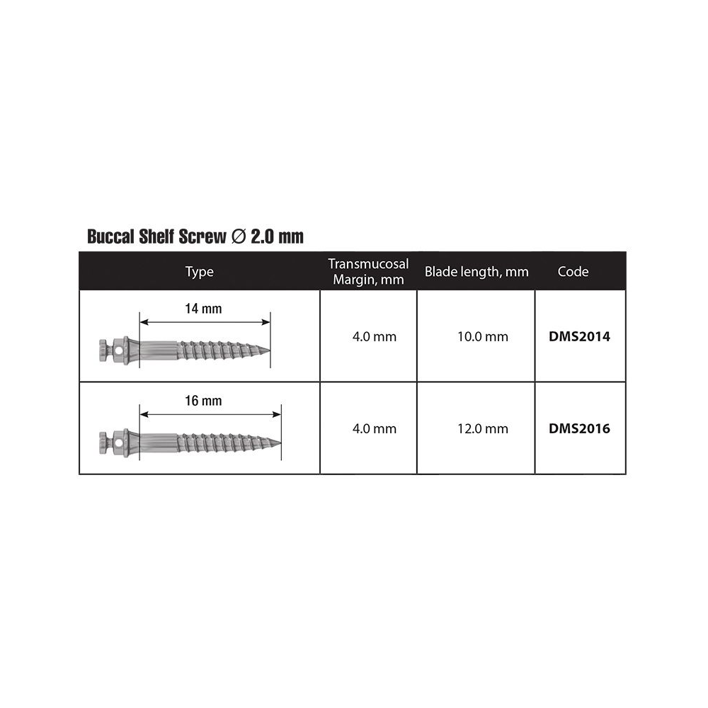 1x Dental Orthodontic Buccal Shelf B0ne Mini Screw Ø2.0mm L14, L16mm ...