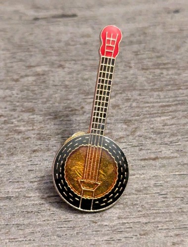 Orange & Black Miniature Banjo Gold-Tone String Musical Instrument ...