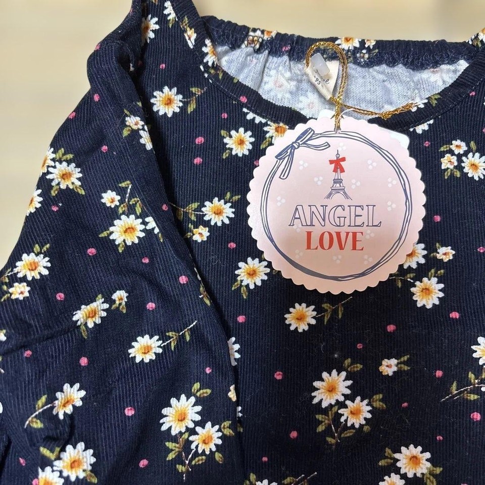 ANGEL LOVE Floral Navy Long Sleeve Dress | eBay