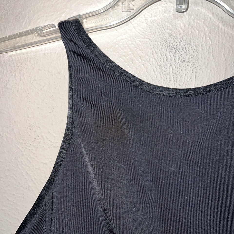 PINK Victoria’s Secret Black Logo LARGE High Neck Crop Tank Top Shelf ...