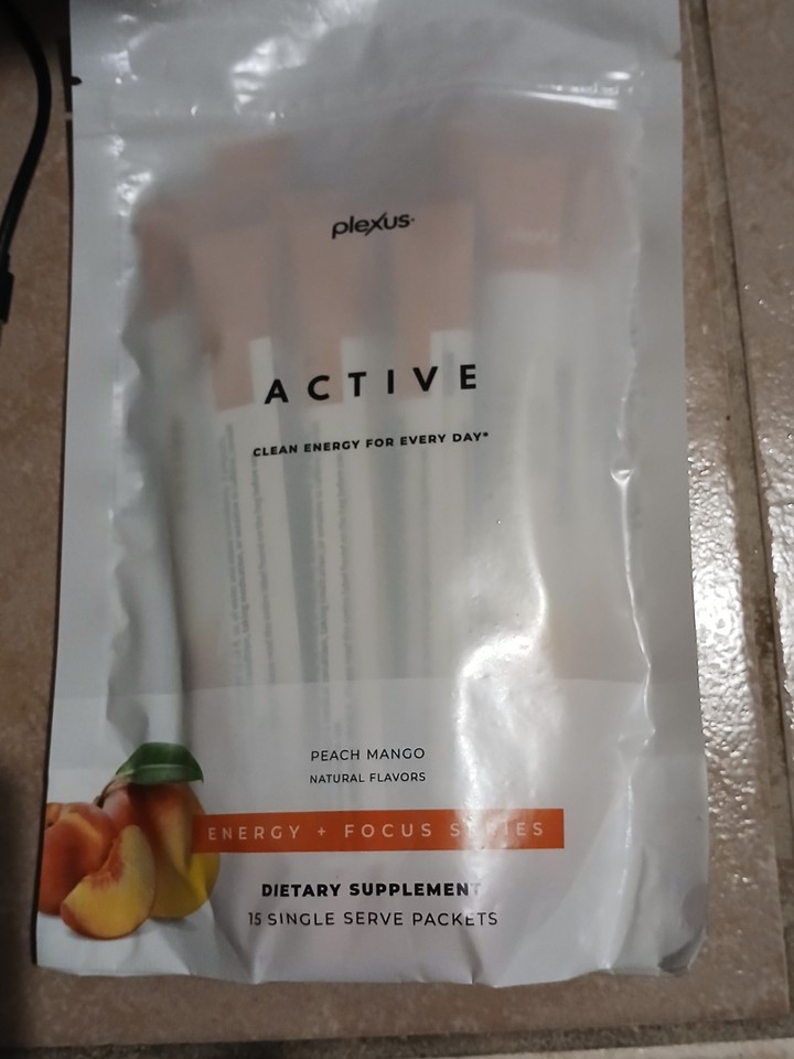 PLEXUS ACTIVE Clean Energy for Every Day: PEACH MANGO 15 PACKETS Exp ...