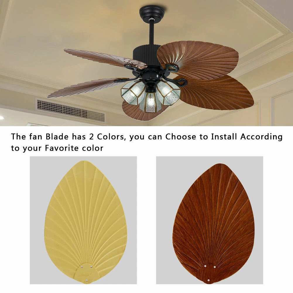Palm Leaf Ceiling Fan With Light And Remote Control | Shelly Lighting