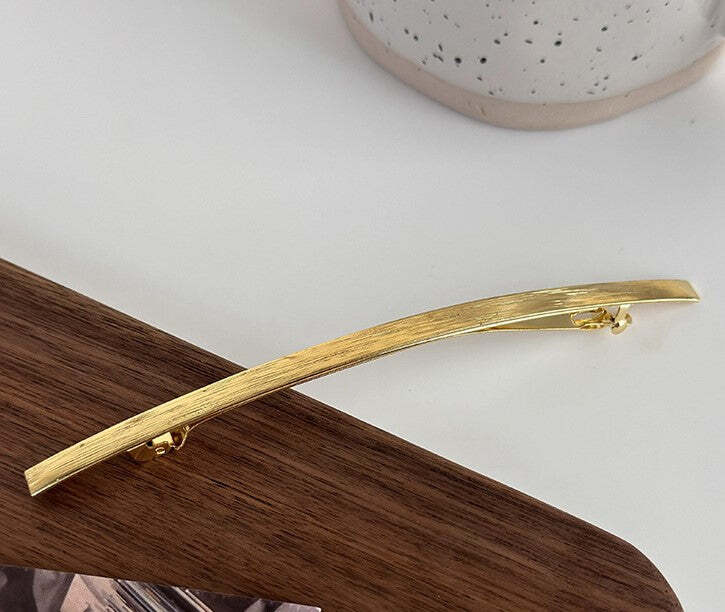 Super slim extra-long barrette in brushed metal | eBay