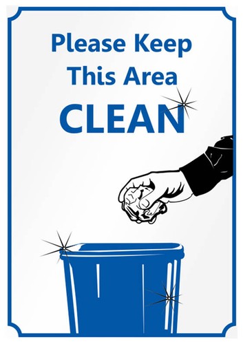 Please keep this area CLEAN Bin Tidy Sign Design Work Space Digital PDF ...
