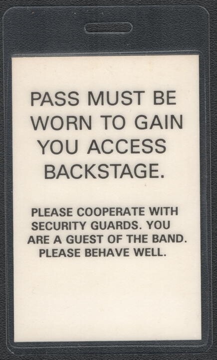 1991 Rush Backstage Pass - Guaranteed 100% Old & Original | eBay