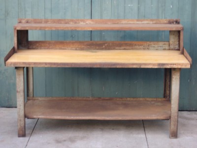 WORK BENCH TABLE TOOL SHOP UTILITY STEEL WOOD TOP HEAVY DUTY SHELF 72 x ...