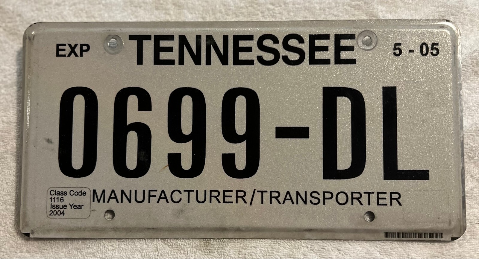 LICENSE PLATE TENNESSEE MAN TRANSPORTER 0699 DL 2005 | eBay