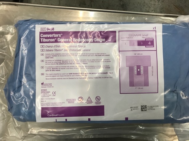 Cardinal 9458 Convertors Tiburon General Endoscopy Drape 123.5” X 77 ...