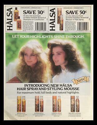 1987 Halsa Hair Spray and Styling Mousse Circular Coupon Advertisement ...