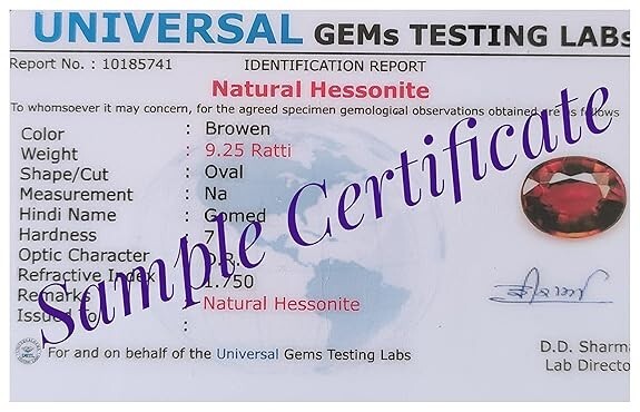 Certified 11.25 Ratti 10.50 Carat Natural Hessonite GOMED Stone Pendant ...