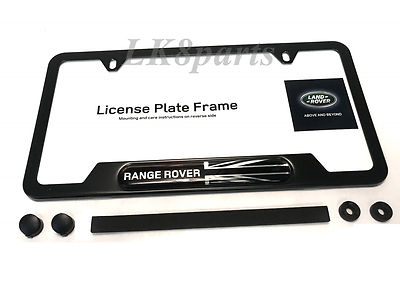 Range Rover Land Rover Logo Black Finish Steel License Plate Frame ...