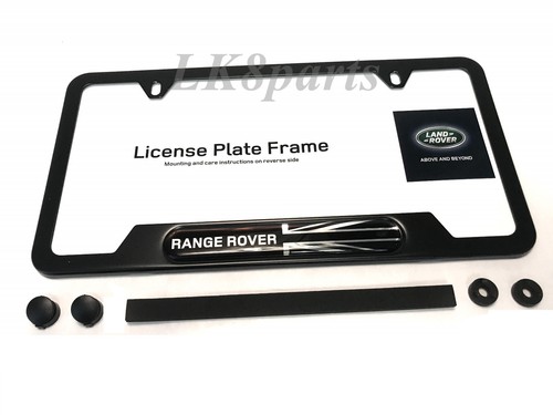 Range Rover Land Rover Logo Black Finish Steel License Plate Frame ...