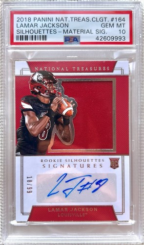 2018 National Treasures Lamar Jackson Rookie Patch Auto True RPA #164 / ...