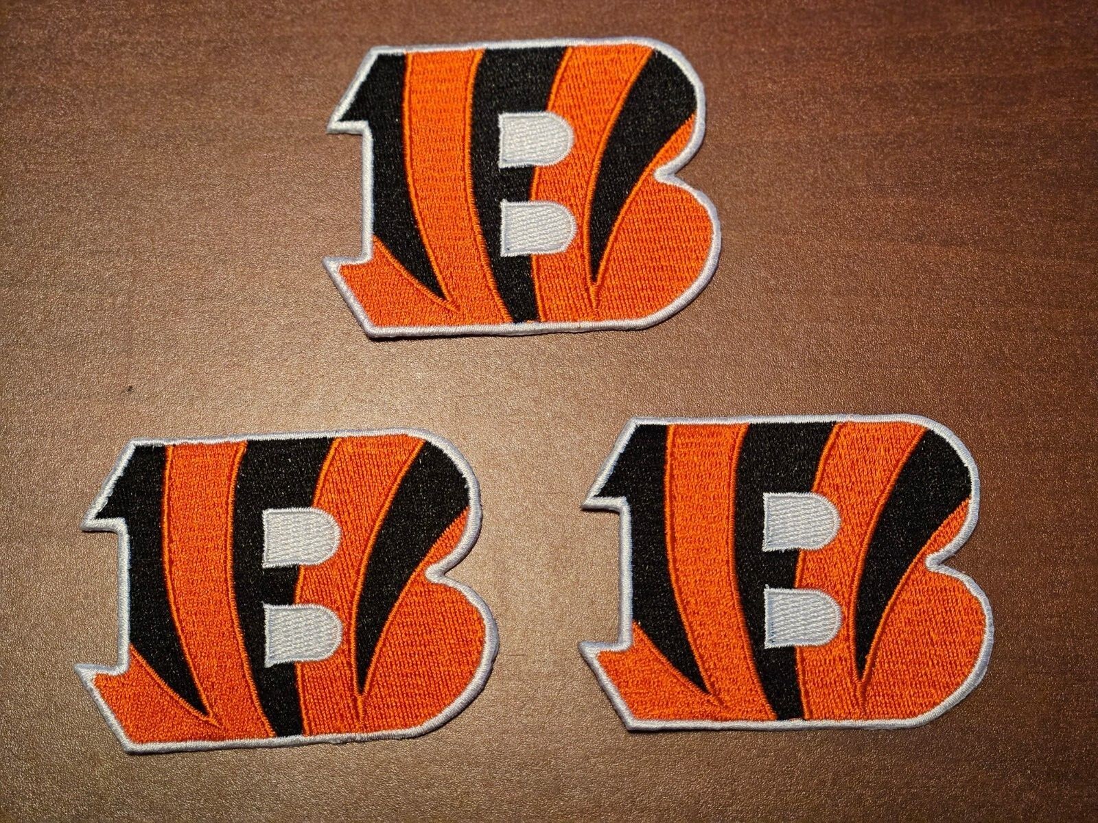 Cincinnati Bengals Three 3" Iron On Embroidered Patches FREE Shipping ...