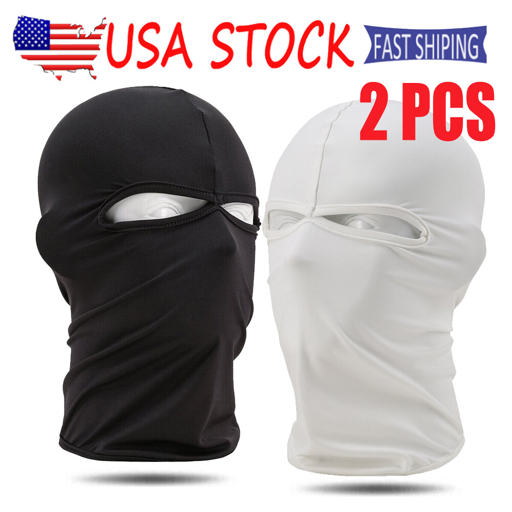 2 Pack Baclava Face Mask UV Protection 2 Hole Tactical Balaclava Full ...