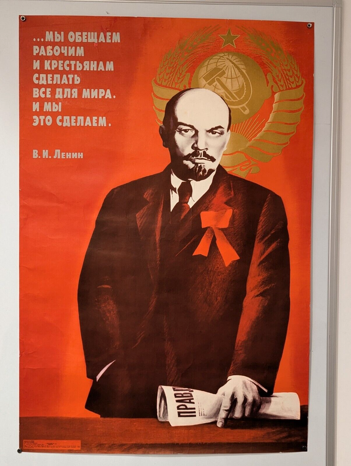 SOVIET DICTATOR LENIN POSTER "WE'LL DO EVERYTHING FOR PIECE" - Big Size ...