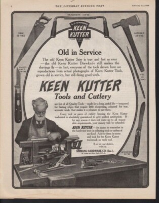 1909 KEEN CUTTER TOOL HARDWARE CUTLERY CARPENTER WOOD SIMMONS ST LOUIS ...