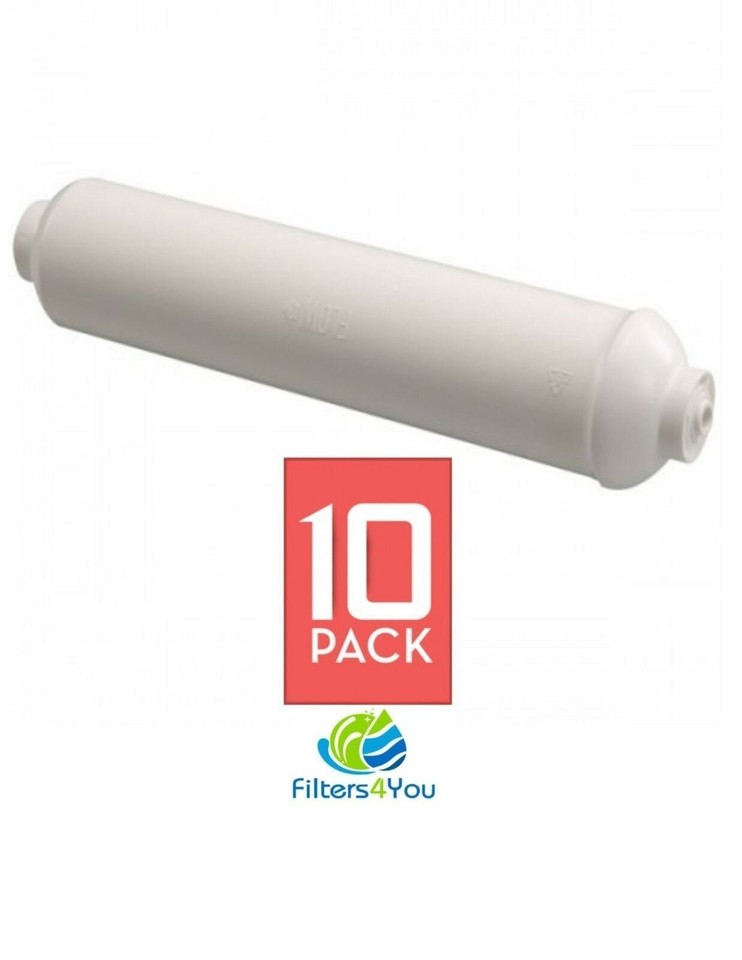 10 PACK Inline Carbon Filter 100% Coconut Shell 1/4" Quick Connect Post ...
