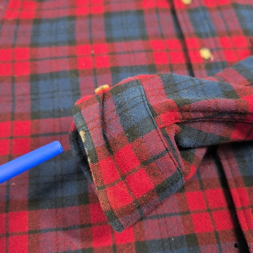 VTG Pendleton Pocket Red Flannel Long Sleeve Shirt Mens Sz Small Wool ...