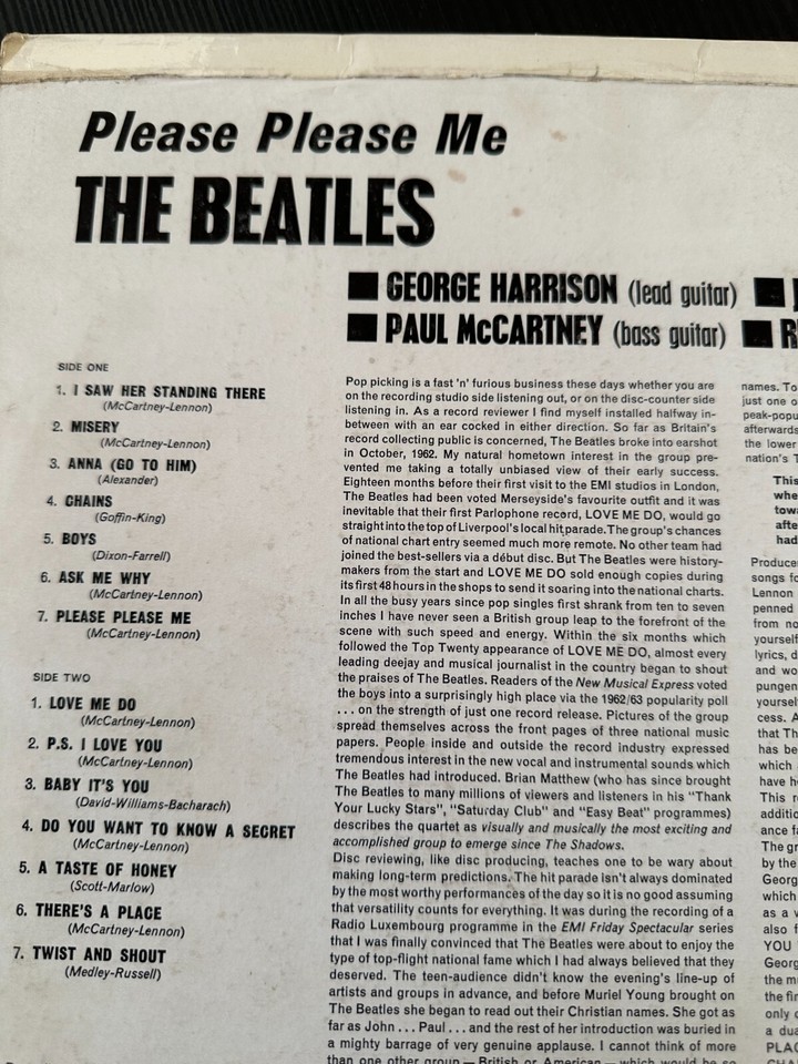 The Beatles Please Please Me Black & Gold Dick James ORIGINAL NEMS BAG ...