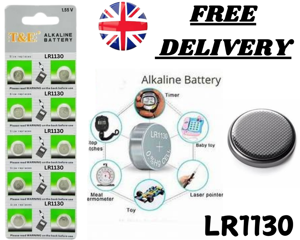 LR1130 Battery AG10 LR54 1.5v Alkaline Button Cell AG10 LR54 Batteries ...