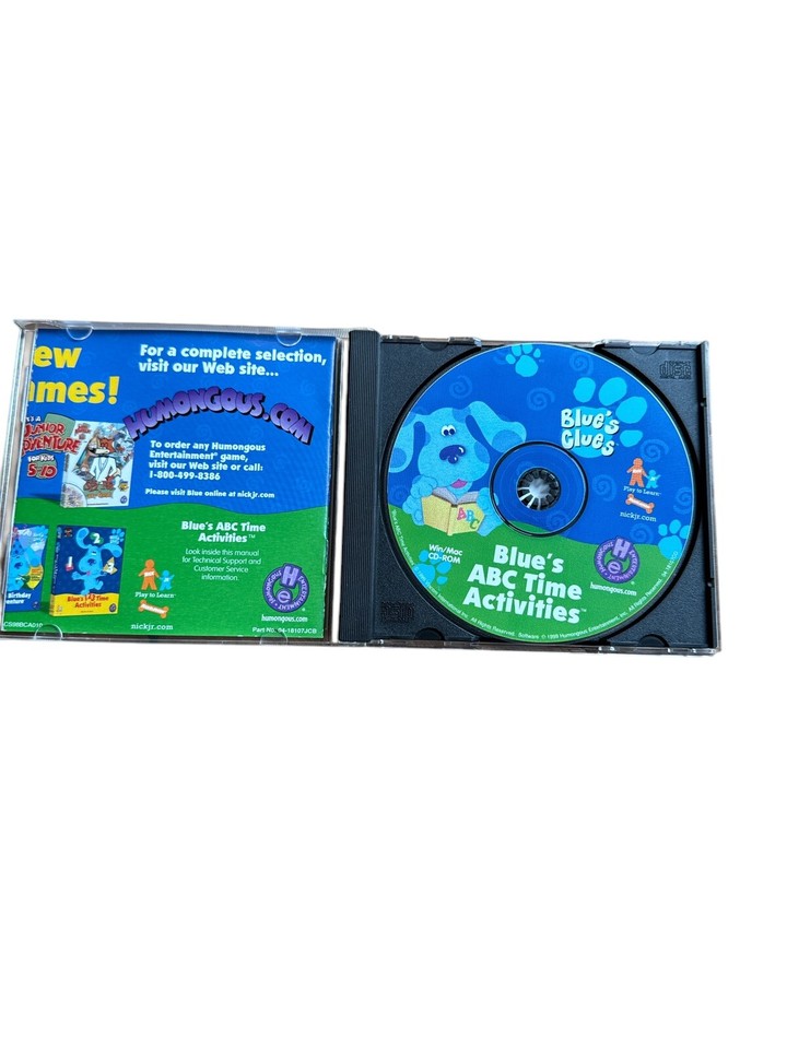 Blue's ABC Time Activities (PC) Blue's Clues CD-ROM Game Windows/Mac ...