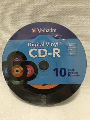 Verbatim Digital Vinyl CD-R 80 Min 700MB, 10pk, Multi-Color 23942981398 ...