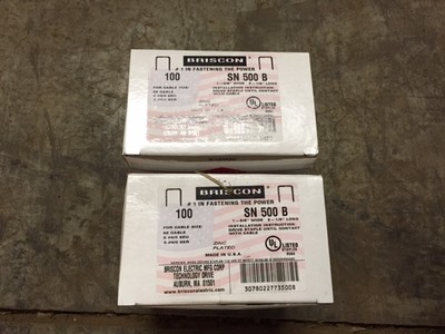 Briscon SN-500-B Cable Staple 1-5/8 Inch x 2-1/8 Inch Zinc Plated Box ...