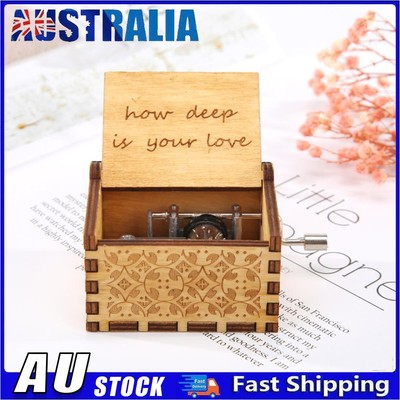 Hand Cranked Music Box Wooden Carved Music Box Vintage Music Box for ...