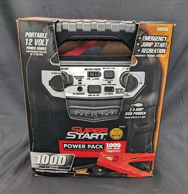 SUPER START 1000A 12V POWER PACK PORTABLE POWER SOURCE JUMP STARTER ...