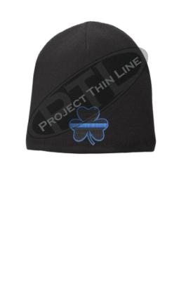 BLACK Thin Blue Line Shamrock Clover Police Law Enforcement Cop Hat ...