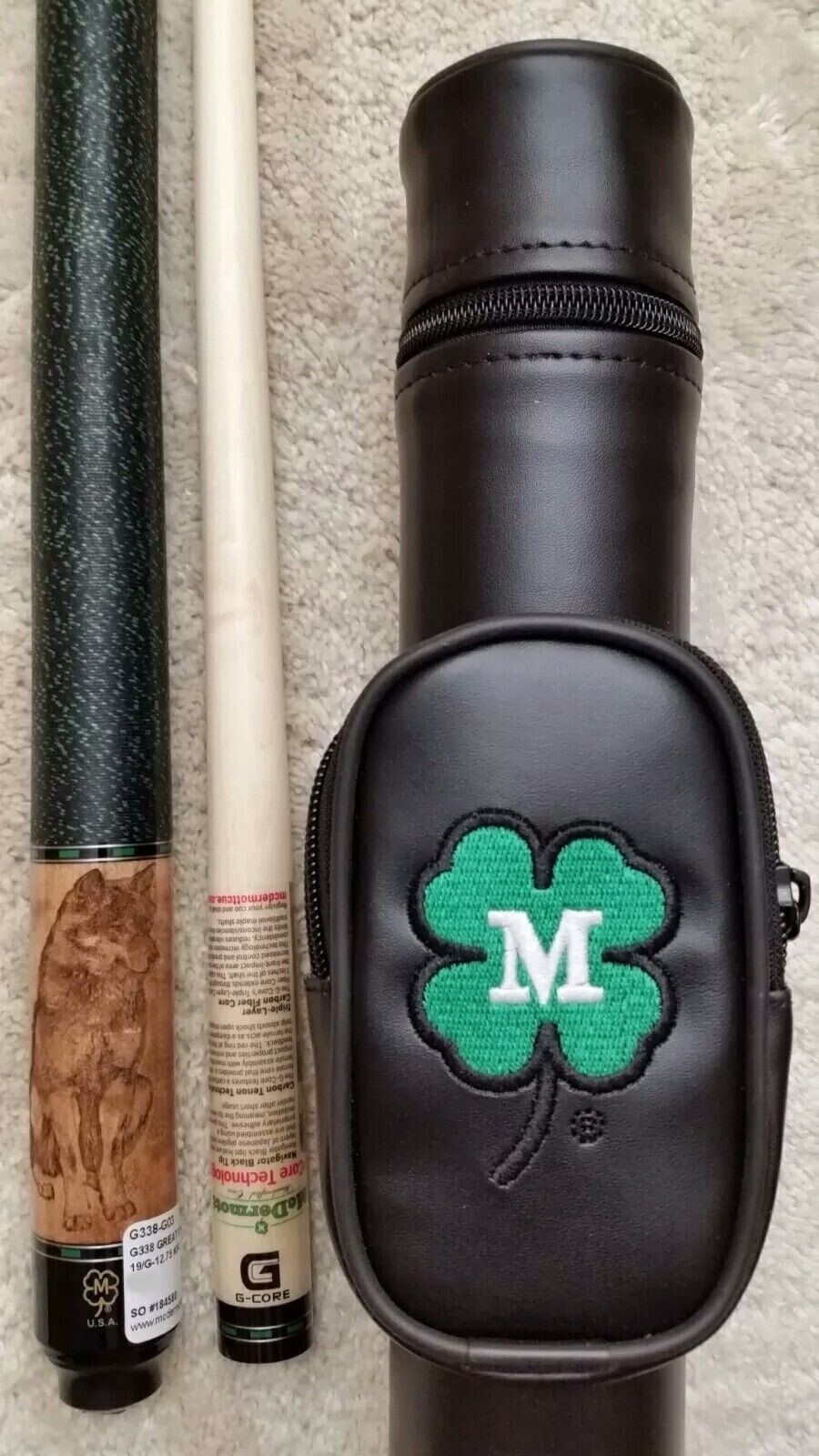 McDermott G338 "Great Wolf" Pool Cue w/ 12.75mm G-Core Shaft, FREE HARD ...