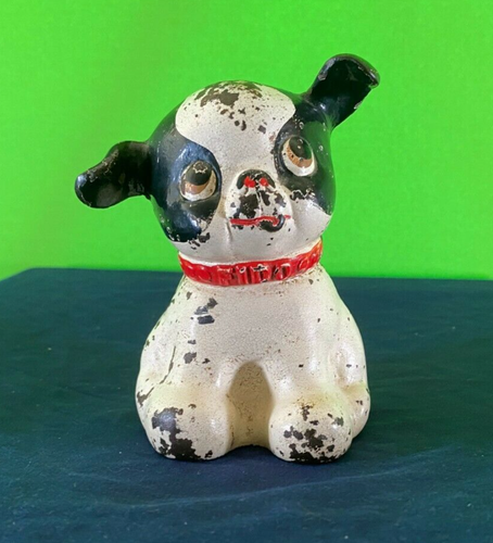 Hubley ? Cast Iron Boston Terrier Fido Dog Puppy Savings Coin Cash ...