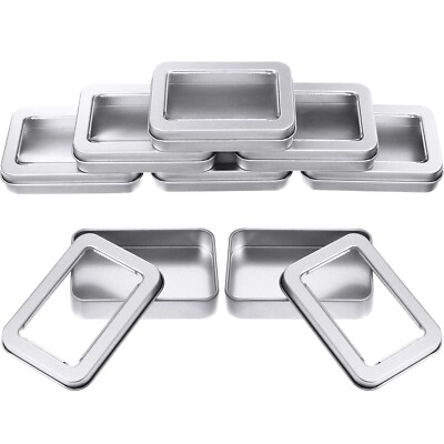 Metal Tin Box Metal Tins With Lids Clear Top Tins Box Empty Storage ...