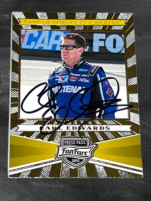 Carl Edwards NASCAR HALL OF FAMER signed card NSCS 2013 PRESS PASS ...
