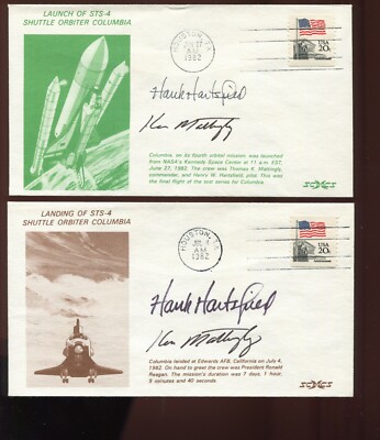 STS-4 ASTRONAUT CREW SIGNED MATCHED SET OF 2 SHUTTLE MISSION COVERS ...